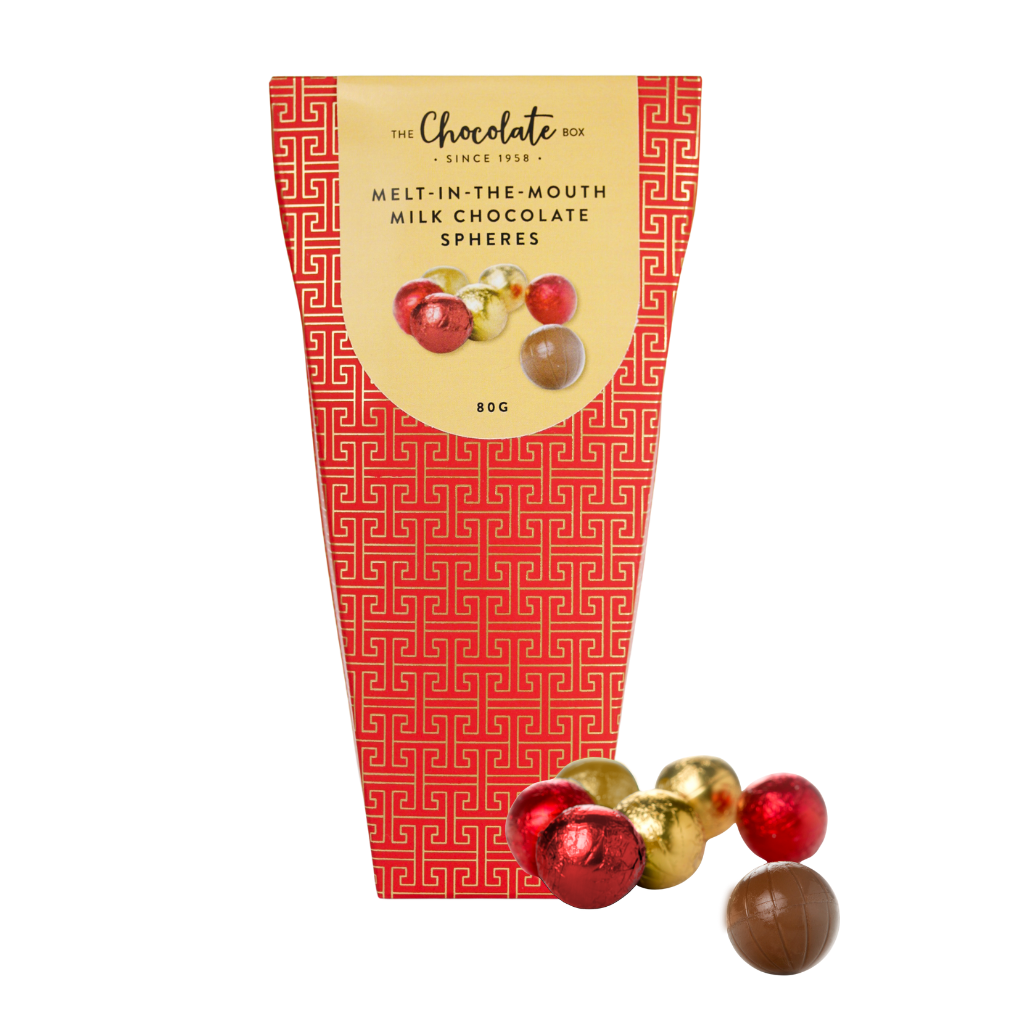 Milk Chocolate Spheres in Diamond Pouch 80g — Chocolate Box